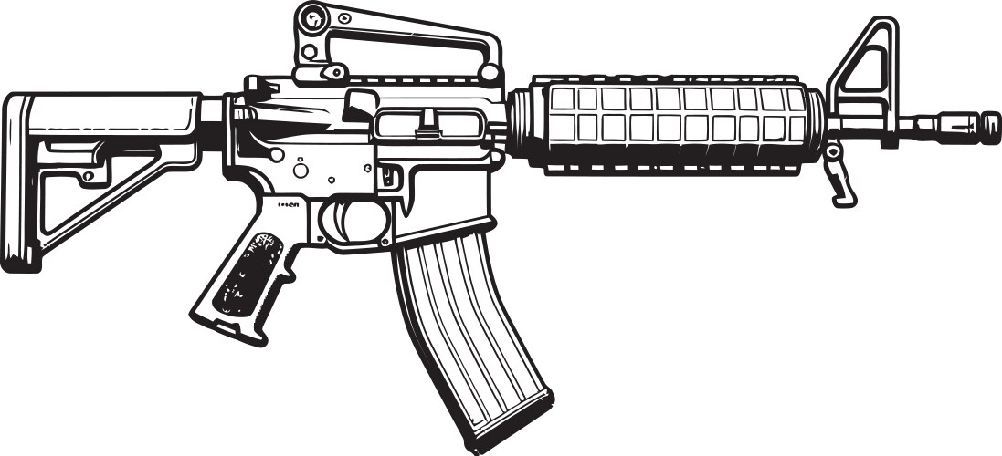 Warfare mastery m16 rifle icon in black design Vector Image