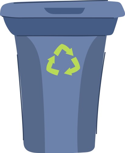 Box trash bin cartoon Royalty Free Vector Image