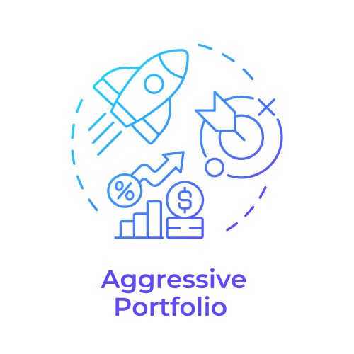 Active portfolio management blue gradient concept Vector Image