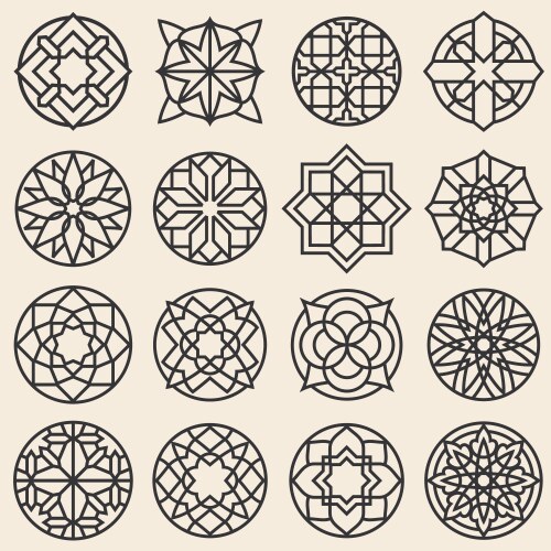 Arabic ornament corners Royalty Free Vector Image