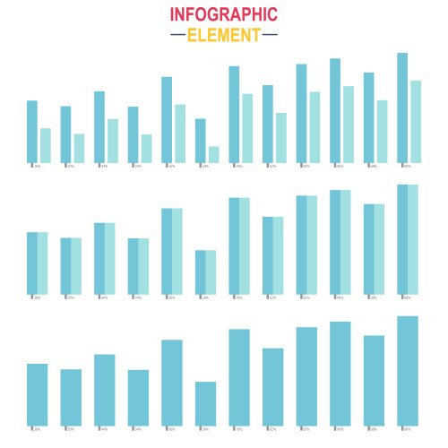 Set of infographic elements bar graphs statistic Vector Image