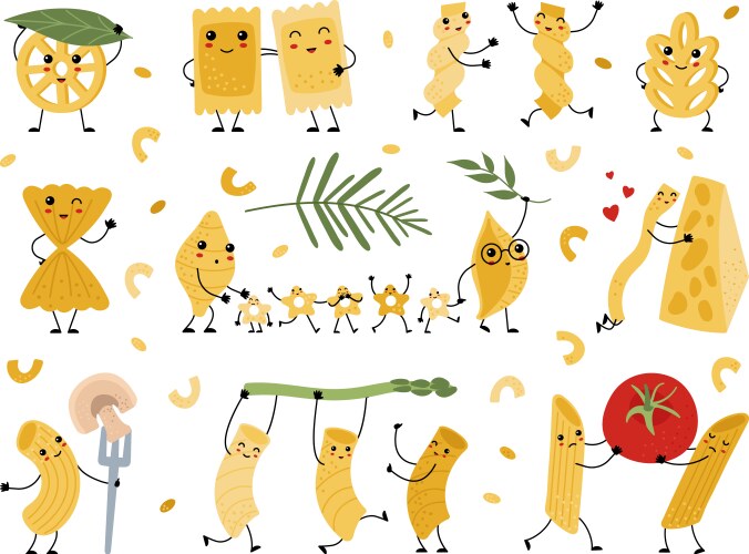 Realistic pasta italian spaghetti shells Vector Image