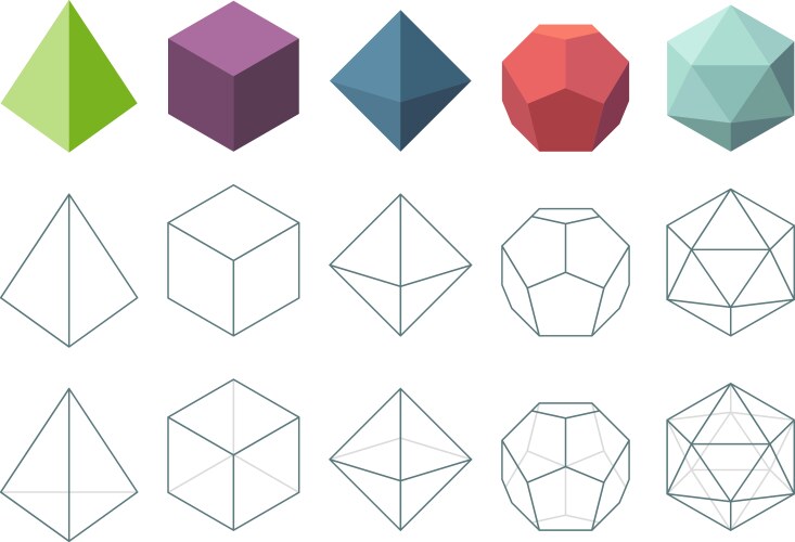 Platonic solids Royalty Free Vector Image - VectorStock