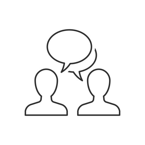 Speaking icons people talking with command Vector Image