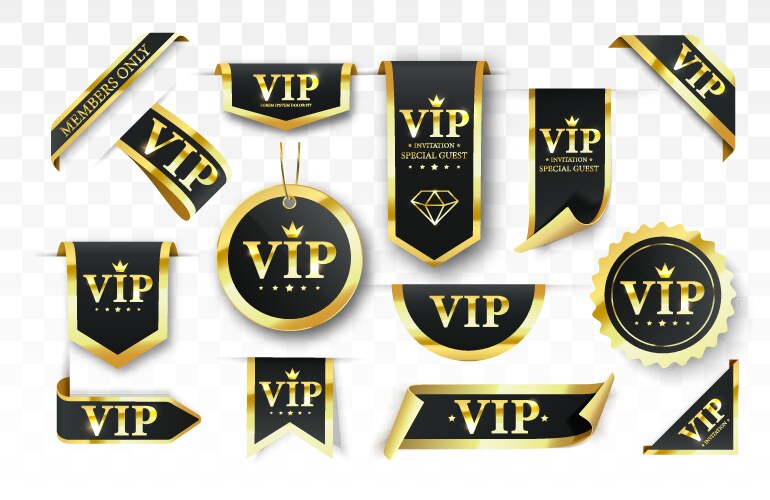 Gold label banner ribbon icon and sticker Vector Image
