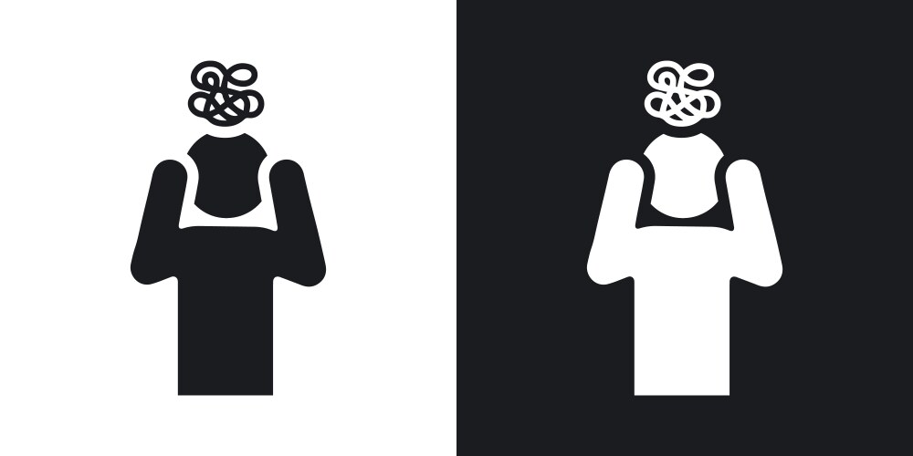 Anxiety icon set on white background Royalty Free Vector