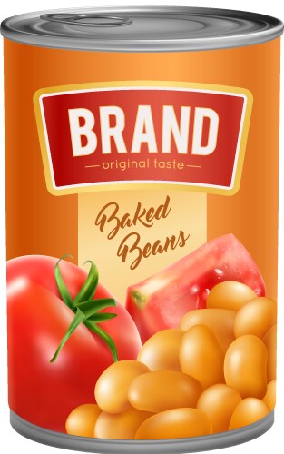 A can of beans Royalty Free Vector Image - VectorStock