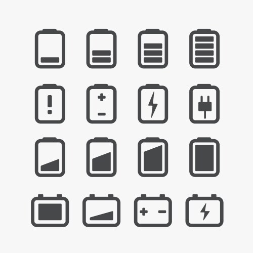 Types of batteries Royalty Free Vector Image - VectorStock