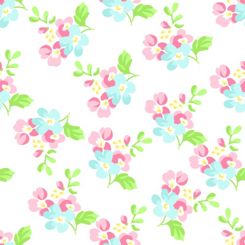 Seamless floral pattern with little pink and blue Vector Image