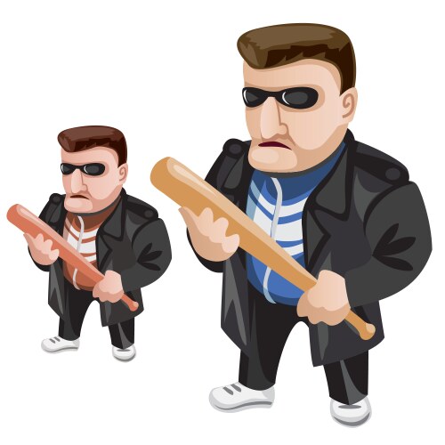 Man with a baseball bat thug - ghetto warrior Vector Image