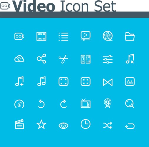 Multimedia icon set Royalty Free Vector Image - VectorStock