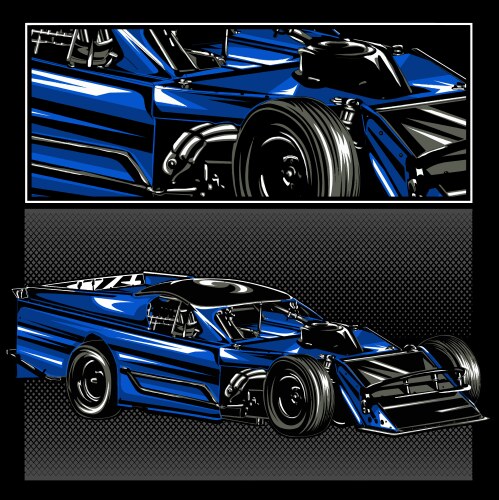 Orange drag racing car with brown strip Royalty Free Vector