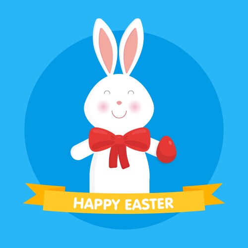 Easter bunny with big egg art Royalty Free Vector Image