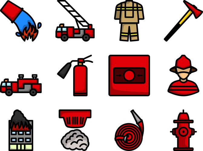 Fireguard icon set Royalty Free Vector Image - VectorStock