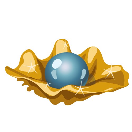 Cute bright blue cartoon seashell icon colorful Vector Image