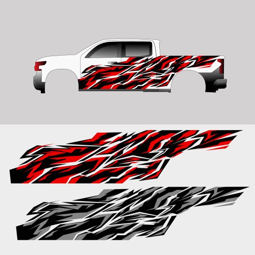 Car body wrapping sticker design Royalty Free Vector Image