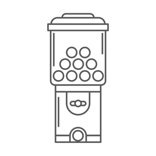 Gumball machine line icon set retro vending Vector Image