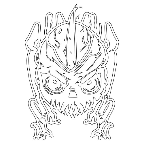 Monster alien outline sketch Royalty Free Vector Image