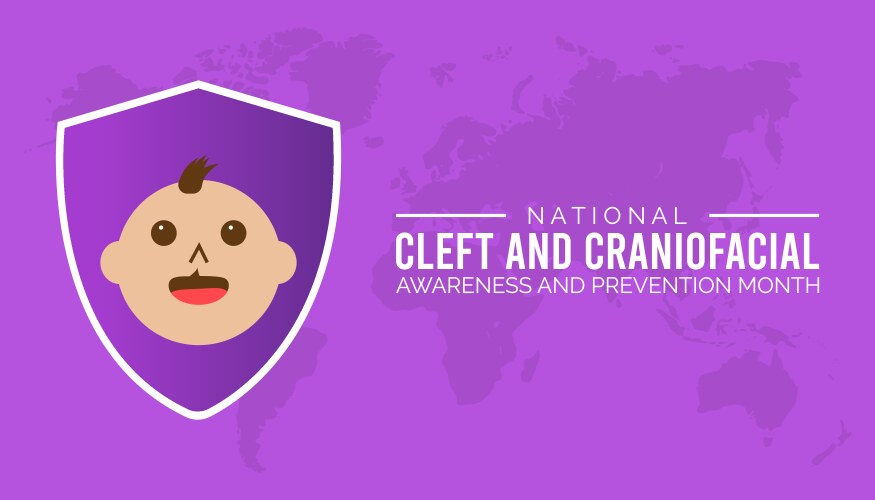 National cleft and craniofacial awareness Vector Image