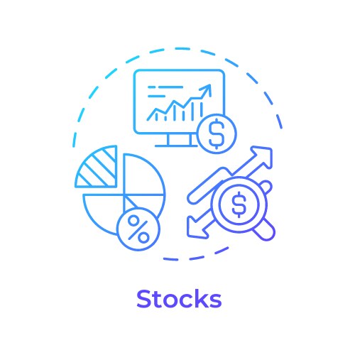 Portfolio management blue gradient concept icons Vector Image