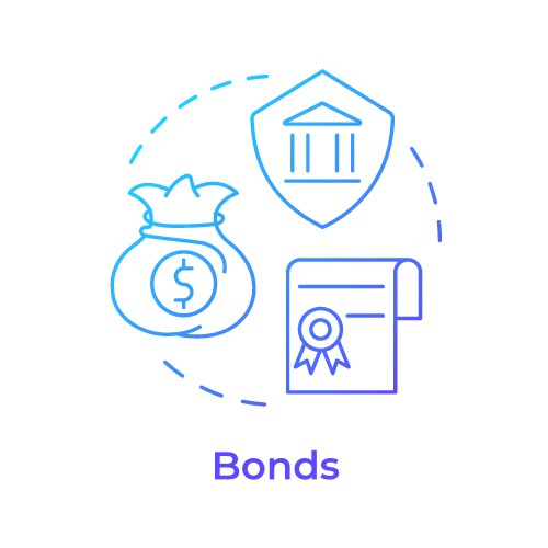 Portfolio management blue gradient concept icons Vector Image