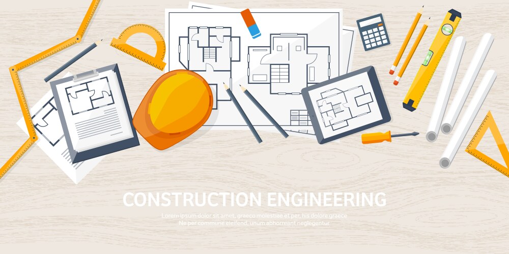 Architecture engineering banner design Royalty Free Vector