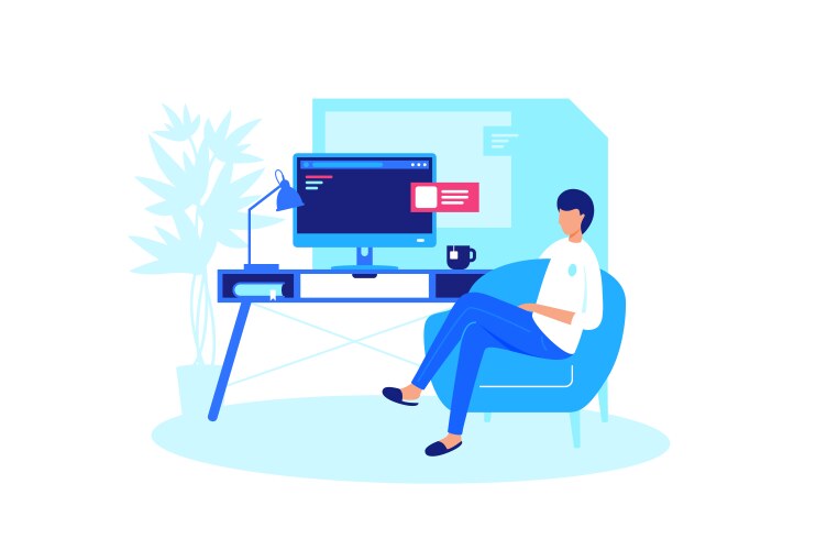 Happy man relax Royalty Free Vector Image - VectorStock