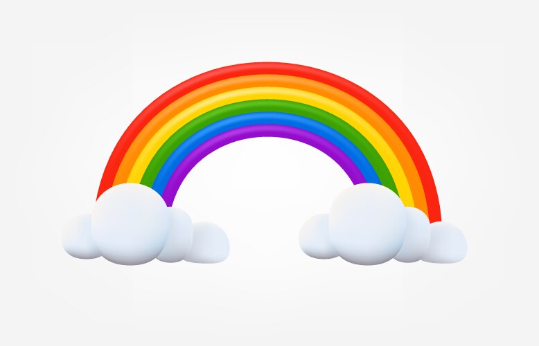 Rainbow with two clouds Royalty Free Vector Image