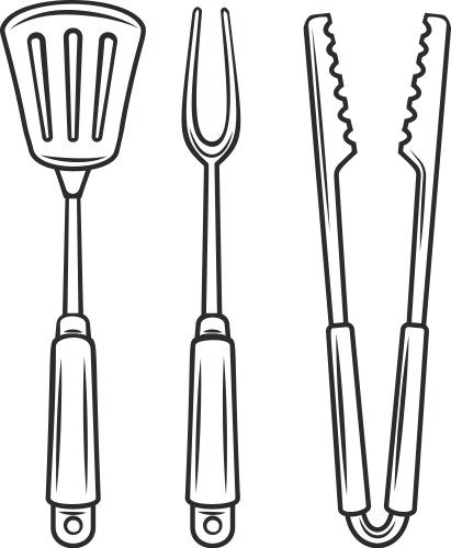 Hand drawn barbecue icons set Royalty Free Vector Image