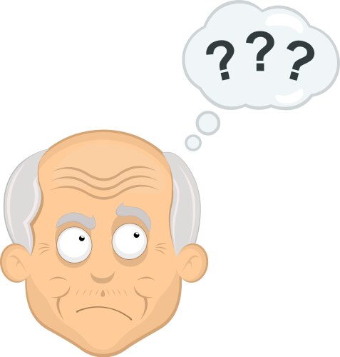 Face old man grandfather thinking doubting Vector Image