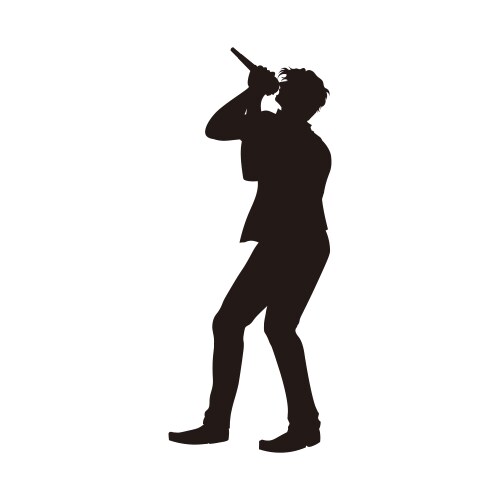 Pop singer silhouette Royalty Free Vector Image