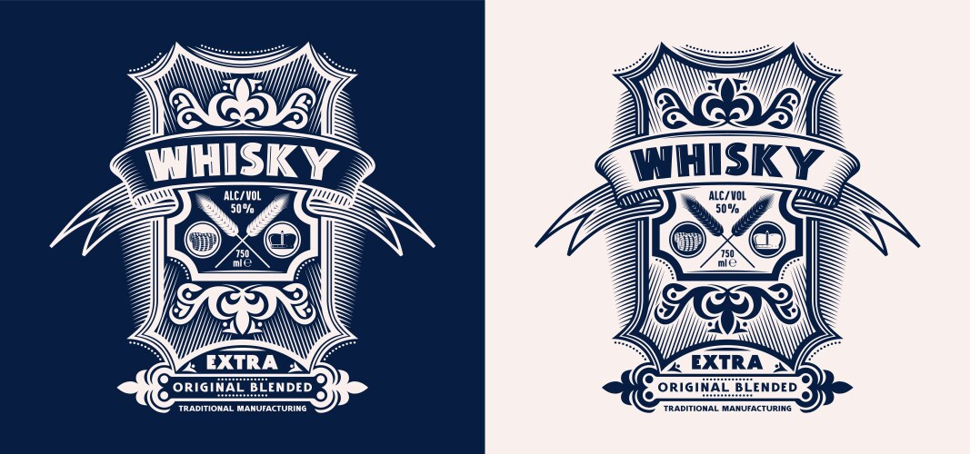 Template label for scotch whiskey Royalty Free Vector Image