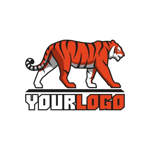 Tiger roaring logo sign emblem Royalty Free Vector Image