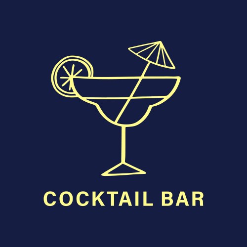 Cocktail bar neon logo Royalty Free Vector Image