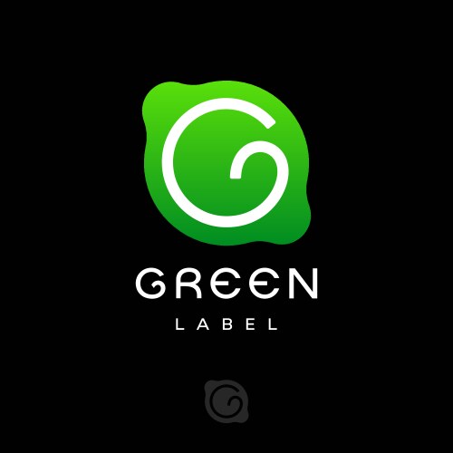 G monogram abstract logo green letter Royalty Free Vector