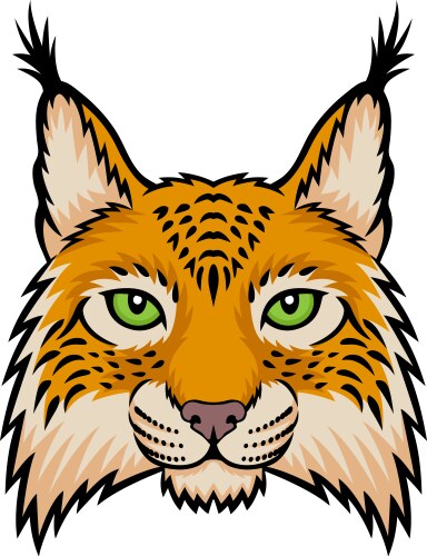 Cartoon lynx sitting Royalty Free Vector Image