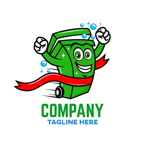 Modern trash can service logo Royalty Free Vector Image