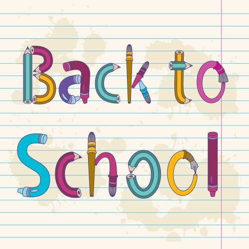 Back to school editable 3d text effect style Vector Image
