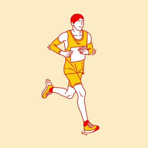 Simple cartoon of a marathon runner 1 Royalty Free Vector