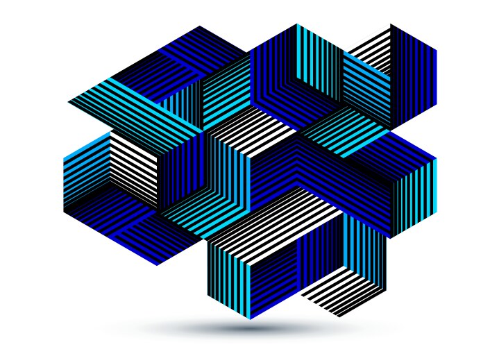 Abstract wallpaper with 3d isometric cubes blocks Vector Image