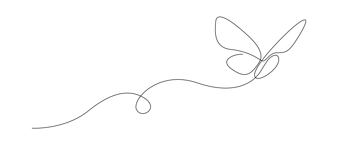Continuous one line butterfly Royalty Free Vector Image