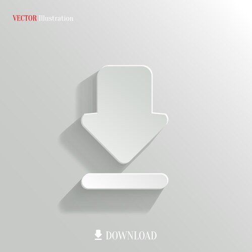 Download icon - white app button Royalty Free Vector Image
