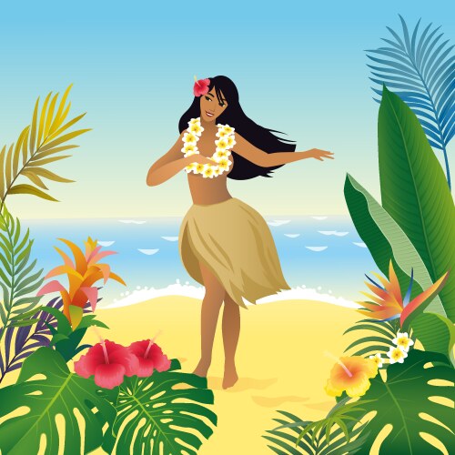Hawaiian Girl Vector Images (over 1,200)