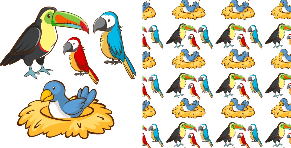 Birds of java Royalty Free Vector Image - VectorStock