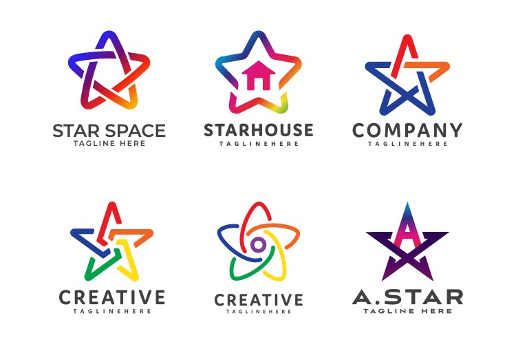 Star shape decoration collection Royalty Free Vector Image