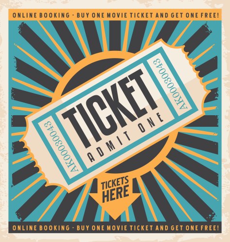 Vintage movie tickets Royalty Free Vector Image