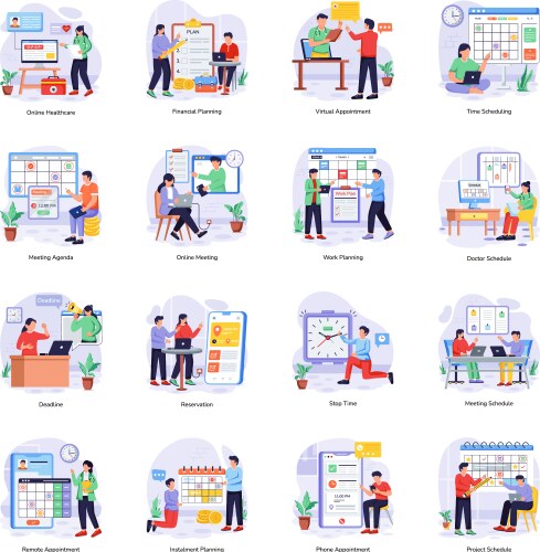 Appointment scheduling flat Royalty Free Vector Image