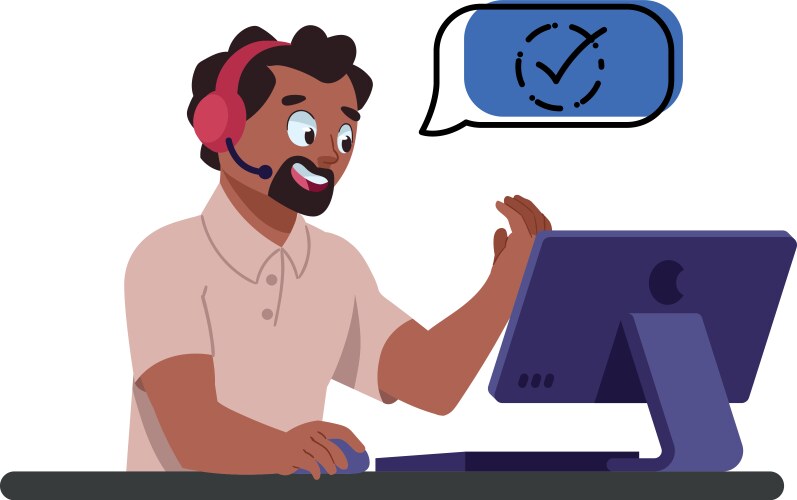 Customer support call center Royalty Free Vector Image