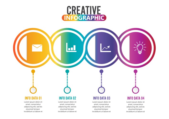 Colorful infographics options four steps Vector Image