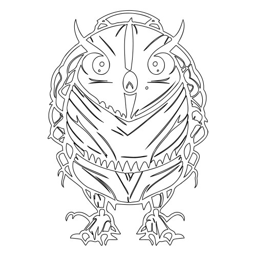 Monster alien outline sketch Royalty Free Vector Image